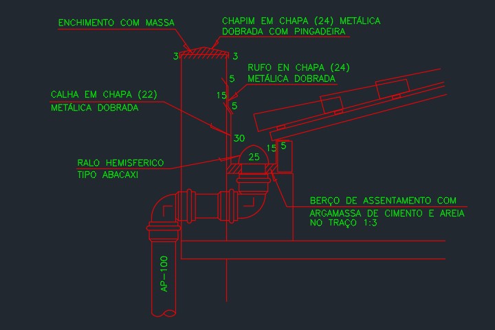 Projeto de captação de água da chuva (DWG) - Detalhamentos CAD