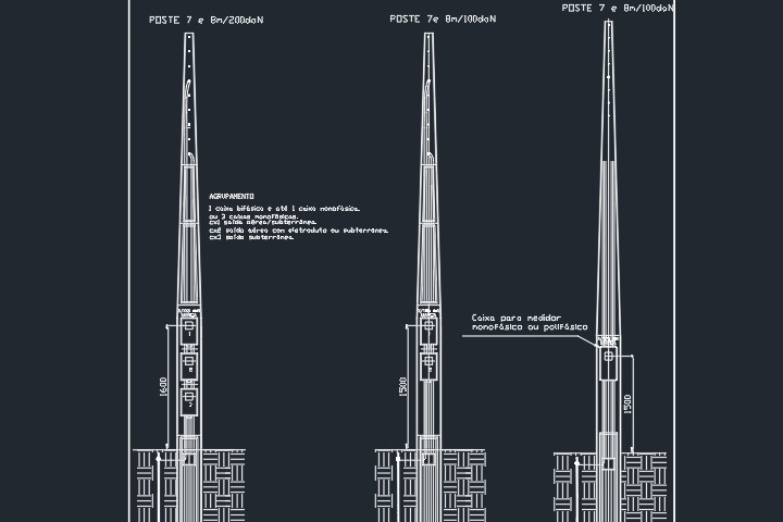 Padrão de entrada Celesc - Detalhamentos em AutoCAD (DWG)